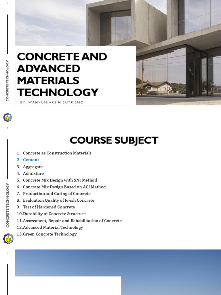 Cement - Concrete and Advanced Material Technology | PDF | Concrete ...