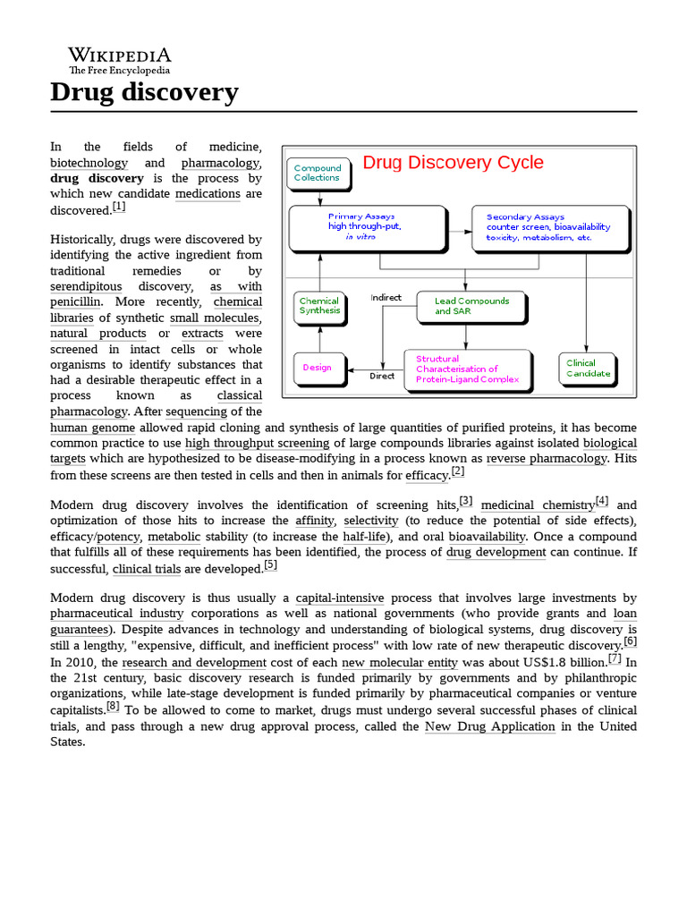 Drug Discovery | PDF | Drug Discovery | Physical Sciences
