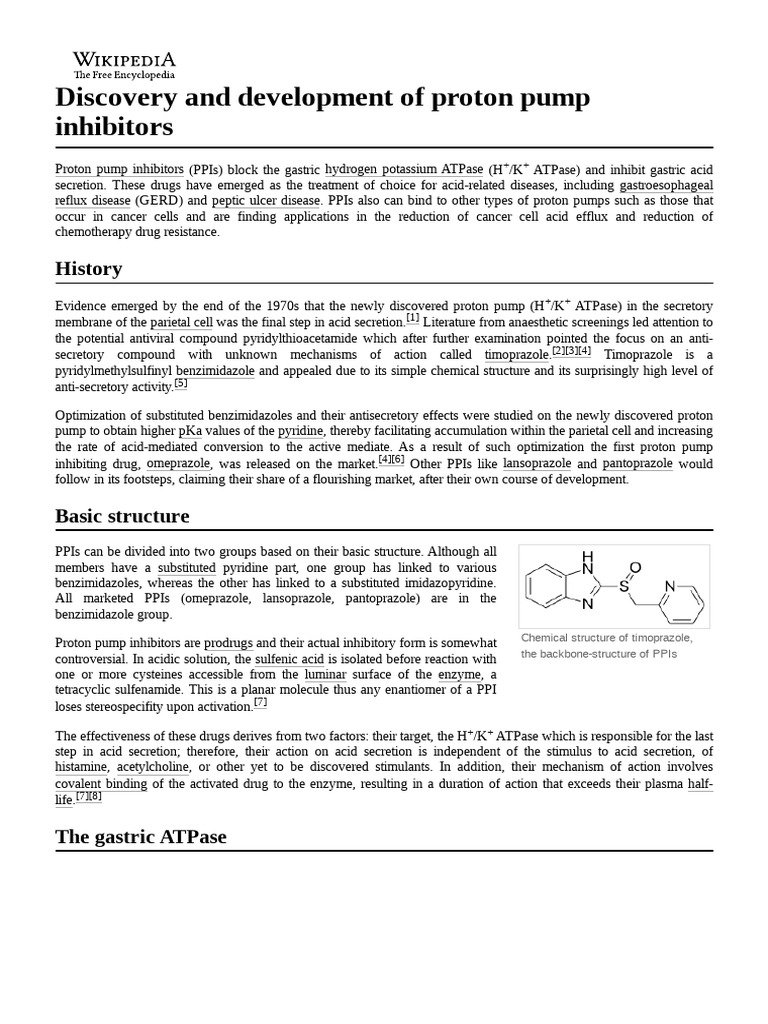 Discovery and Development of Proton Pump Inhibitors | PDF | Drugs ...