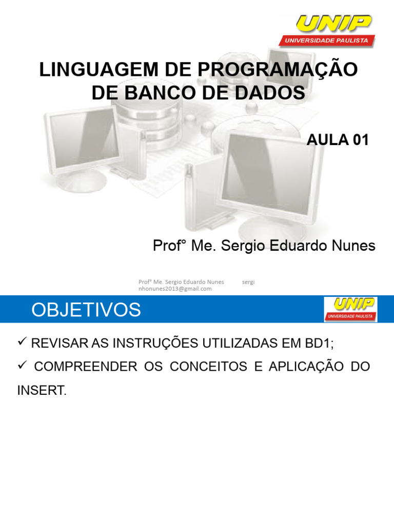 Aula 01 | PDF | Tabela (banco de dados) | Software de gerenciamento de dados