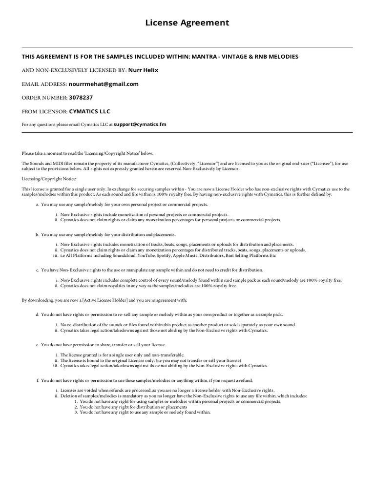 Music Producers' License Guide | PDF | License | Copyright Law