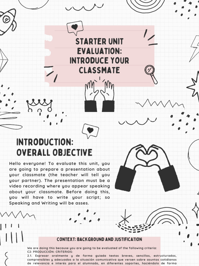 Starter Unit Evaluation Introduce Your Classmate | PDF