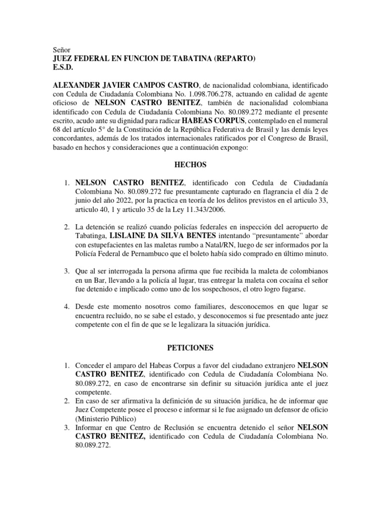 Habeas Corpus Brasil | PDF | Habeas corpus | Debido al proceso