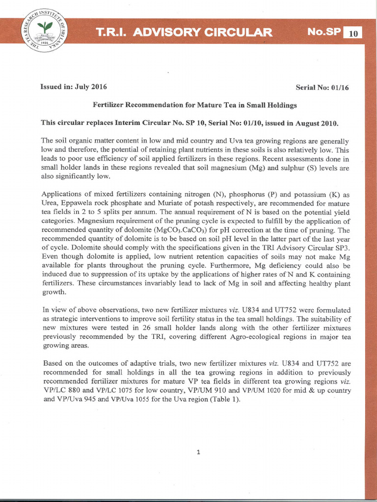 TRI Advisory Circulars SP 10e Jul2016 | PDF