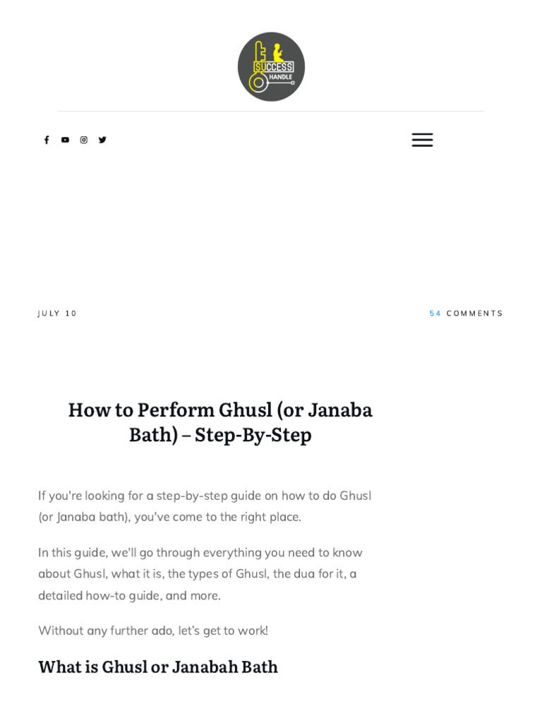Step-by-Step Guide to Ghusl | PDF | Abrahamic Religions