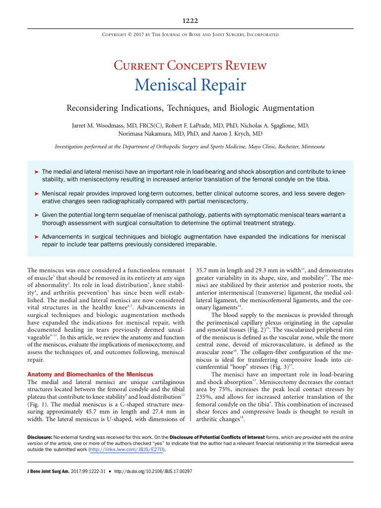 Meniscal Repair: Techniques & Indications | PDF | Knee | Joints