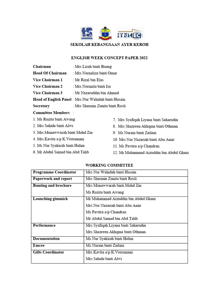 English Week Concept Paper 2022 | PDF | Art | Religion & Spirituality