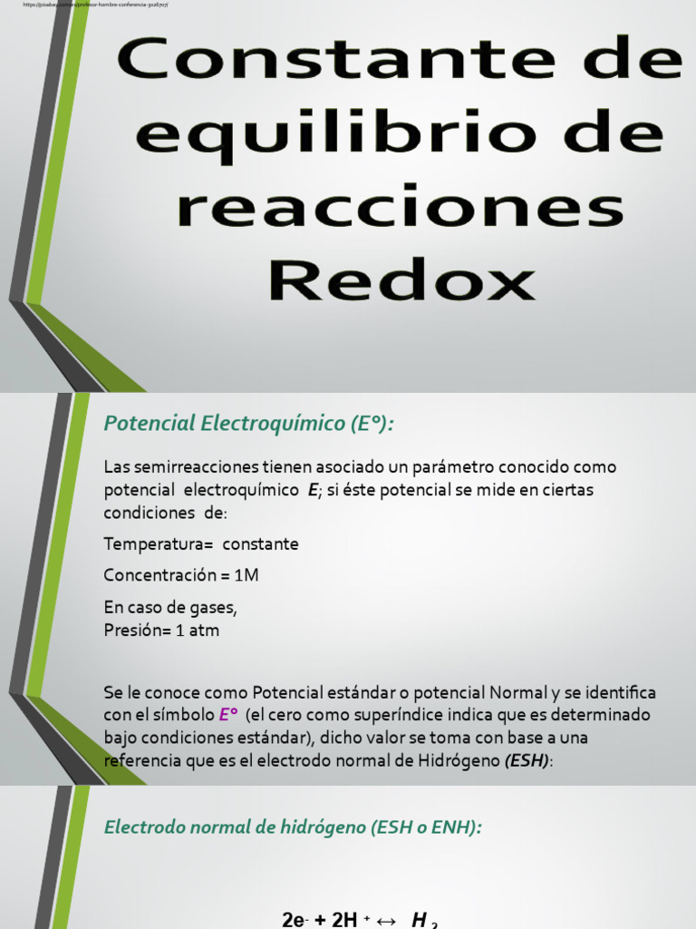 Constante de Equilibrio Redox | PDF | Redox | Física Aplicada e Interdisciplinaria
