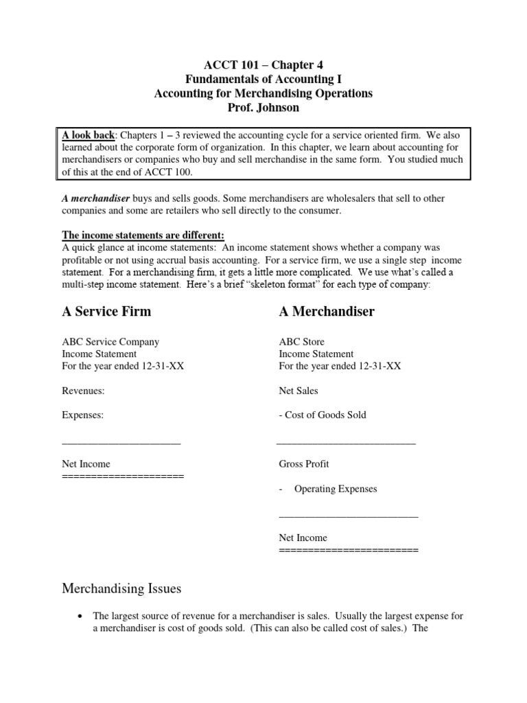 ACCT 101 Chapter 4 Handout | PDF | Debits And Credits | Corporations