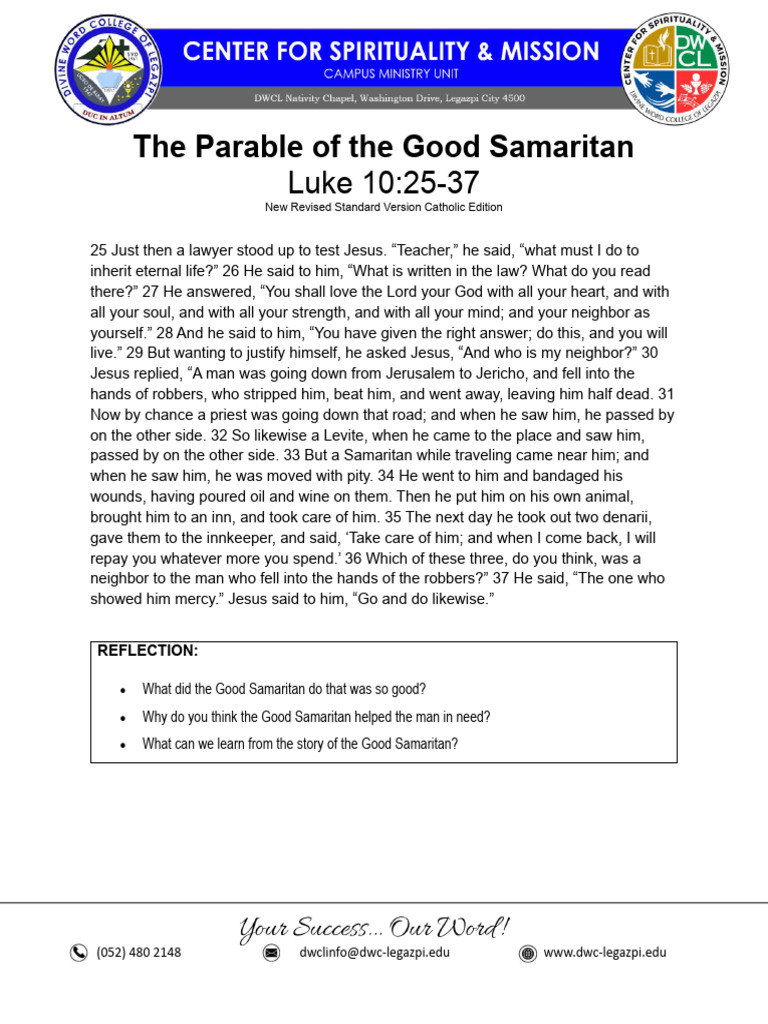 The Parable of The Good Samaritan | PDF
