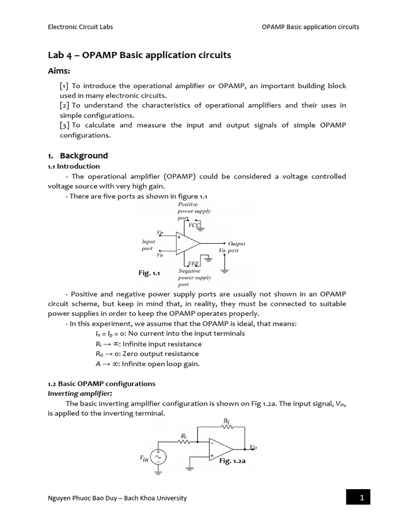 Lab 4 | PDF | Operational Amplifier | Amplifier