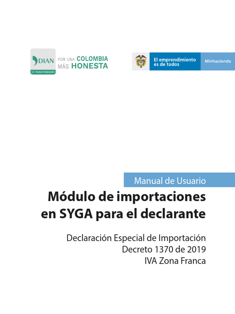 Guía de Importaciones SYGA: Declaración IVA | PDF | aduana | Informática