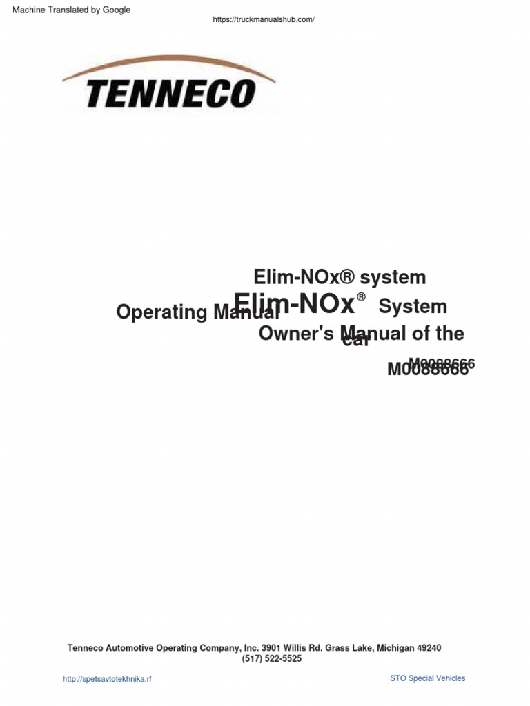 Howo SCR Tenneco. Manual | PDF | Exhaust Gas | Pump