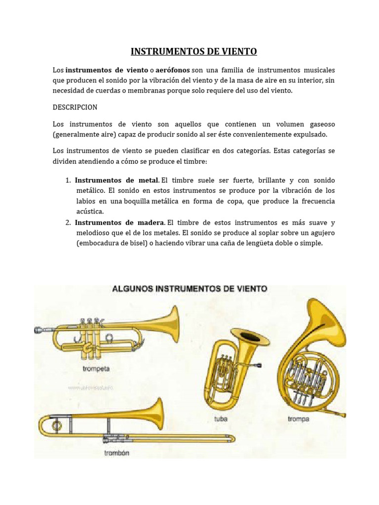 Clasificacion de Instrumentos Musicales | Descargar gratis PDF ...