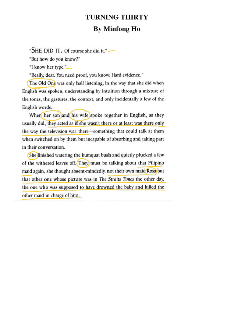 Turning Thirty (Minfong Ho) | PDF