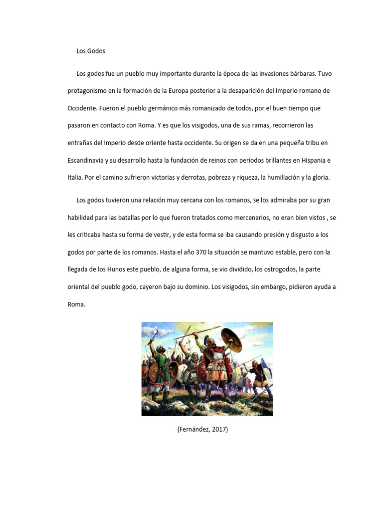Losgodos, Visigodos y Ostrogodos | PDF | Pueblos germánicos | Europa ...