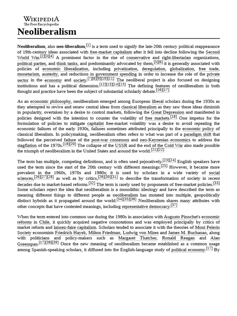 Neoliberalism | PDF | Neoliberalism | Economies