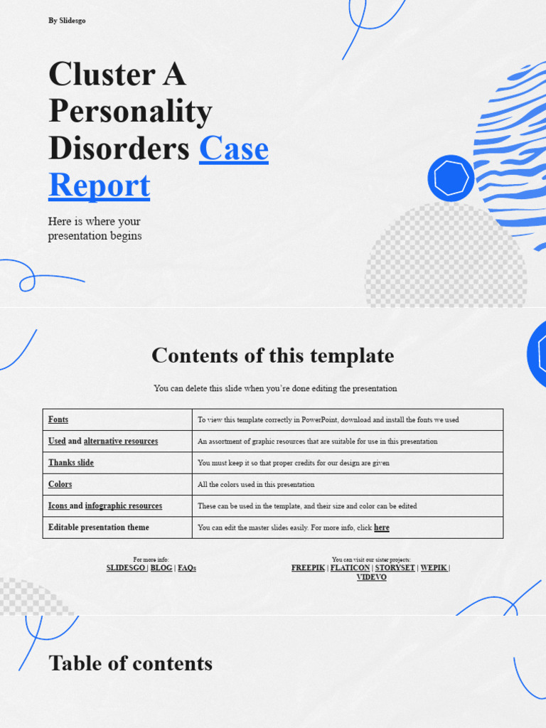 Cluster A Personality Disorders Case Report by Slidesgo | PDF | Medical ...
