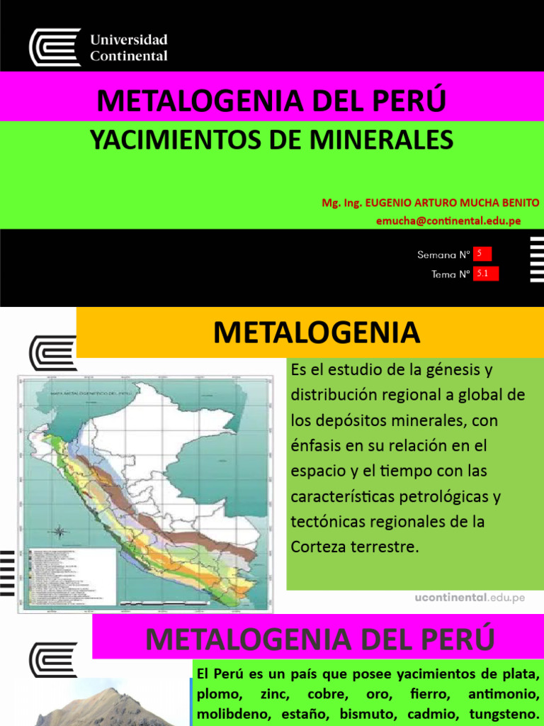 Metalogenia Del Peru | PDF | Minerales | Mineral