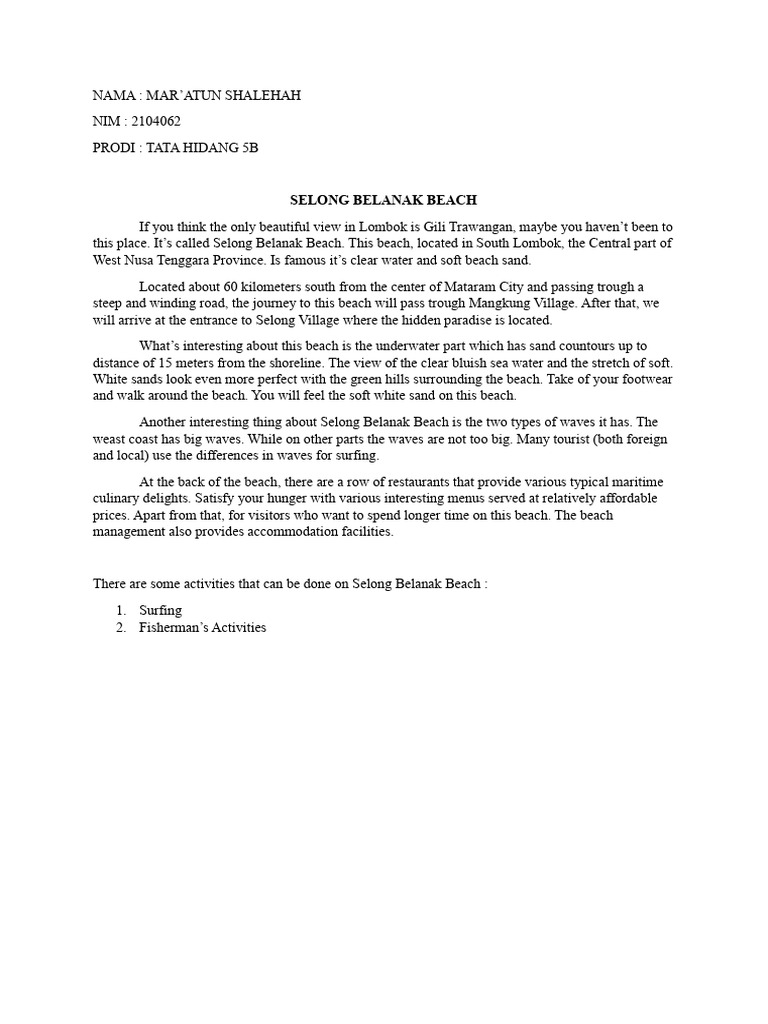 Tugas BIL Mar'atun Shalehah | PDF