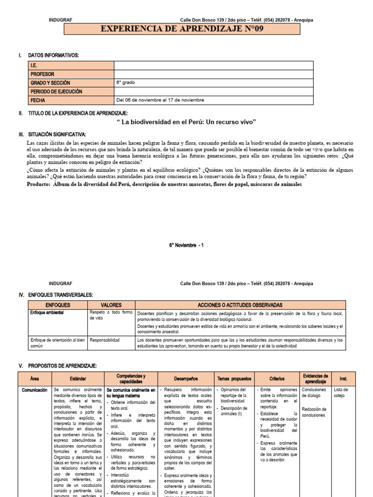 6° Grado - Experiencia de Aprendizaje #09 | PDF | Probabilidad | Geometría