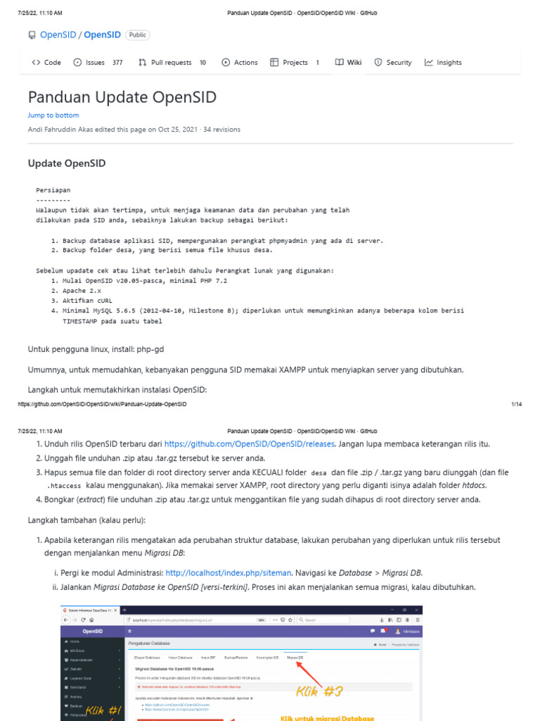 Panduan Update OpenSID Terbaru | PDF