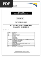 Math Lit Grade 11 P1 Nov Exam Exemplar Memo 2024 | PDF | Mathematics