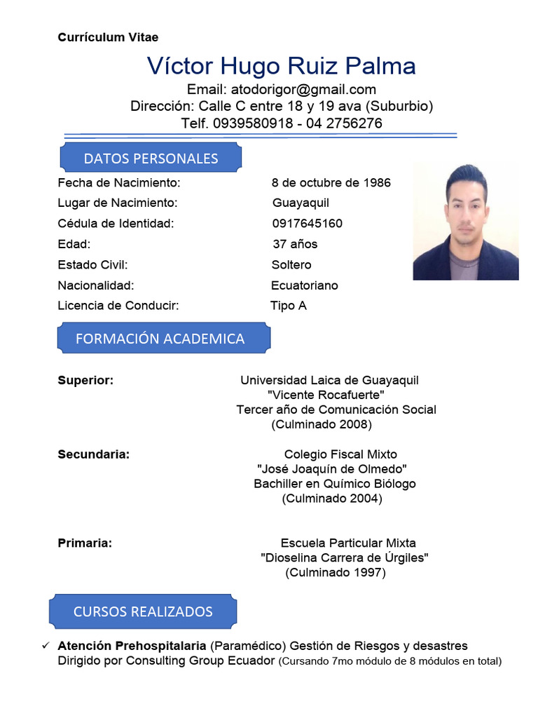 Currículum Vitae | PDF | Ecuador