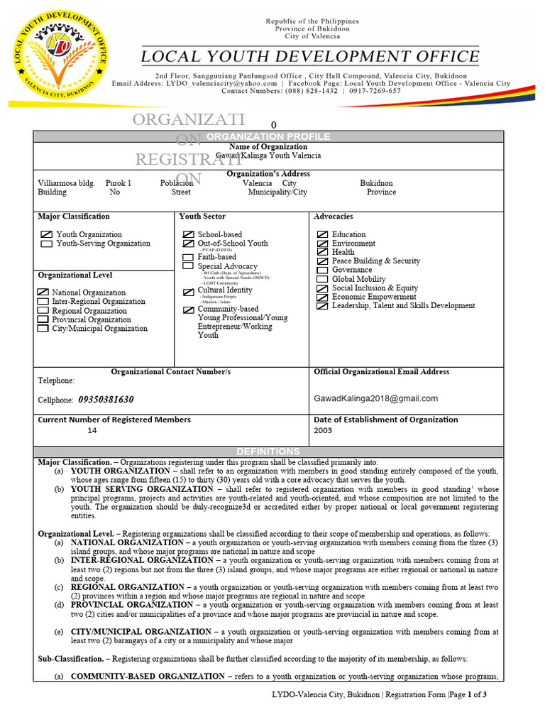 LYDO Registration Form | PDF