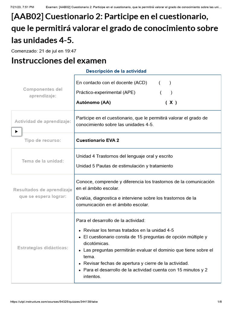 Examen_ [AAB02] Cuestionario 2_ Participe en El Cuestionario, Que Le ...