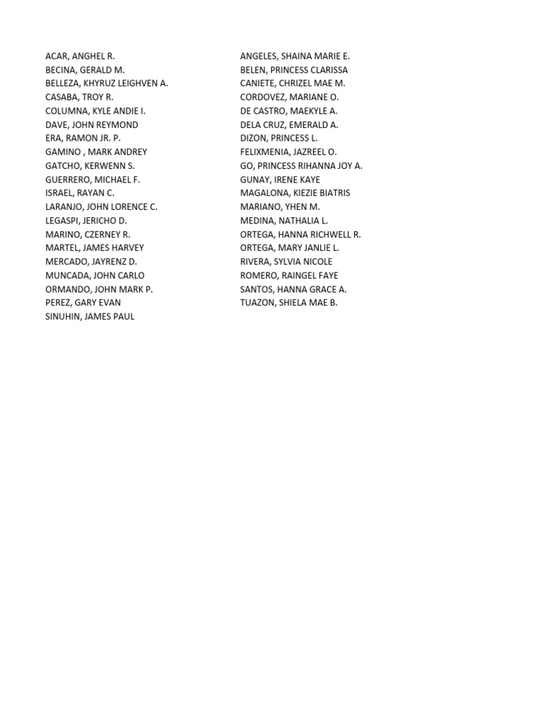 Grade 9 Garnet List | PDF