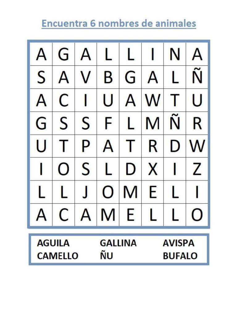 Sopa de Letras Fácil | PDF