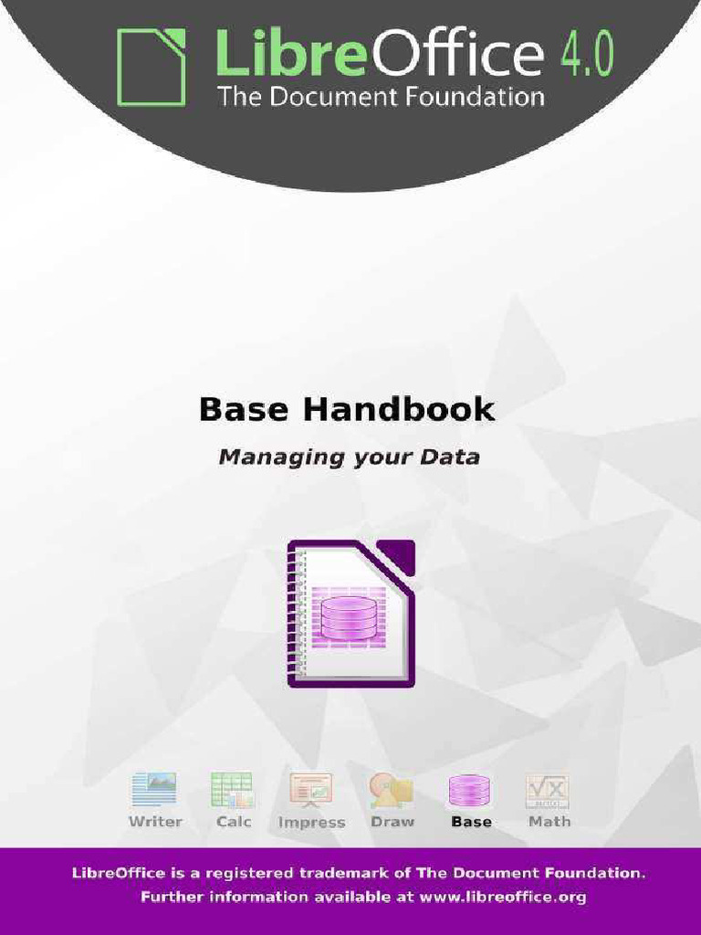 LIBRE OFFICE 4.0 BASE Handbook Course | PDF | Databases | Computer ...