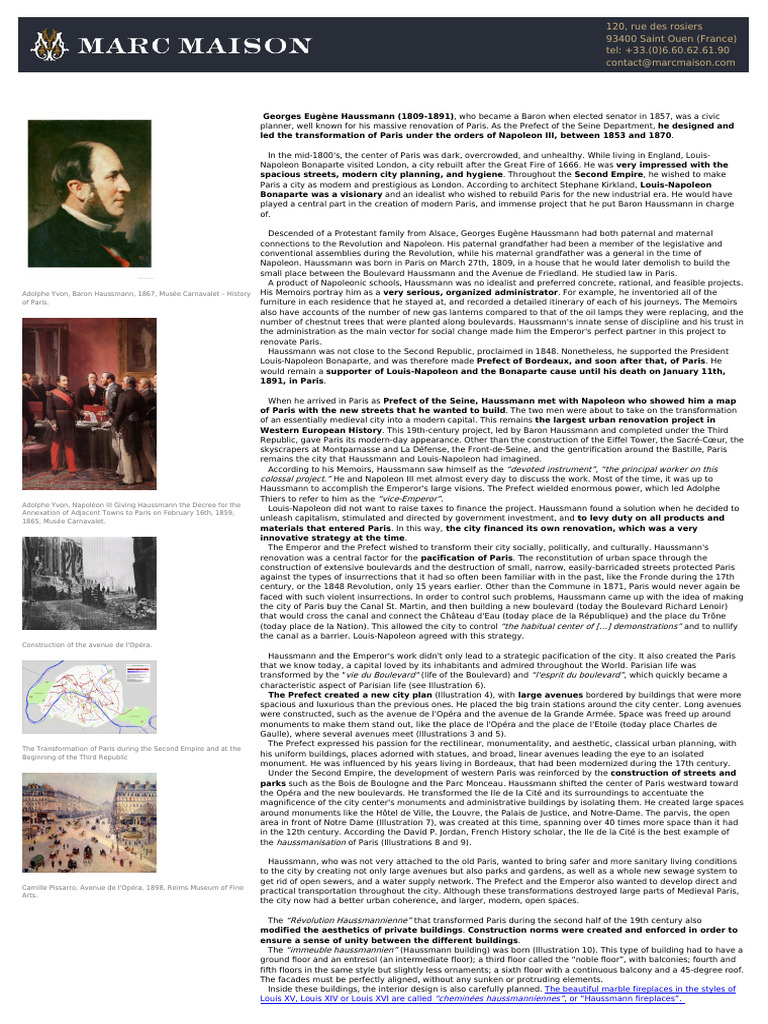 Baron Haussmann | PDF | Paris | France