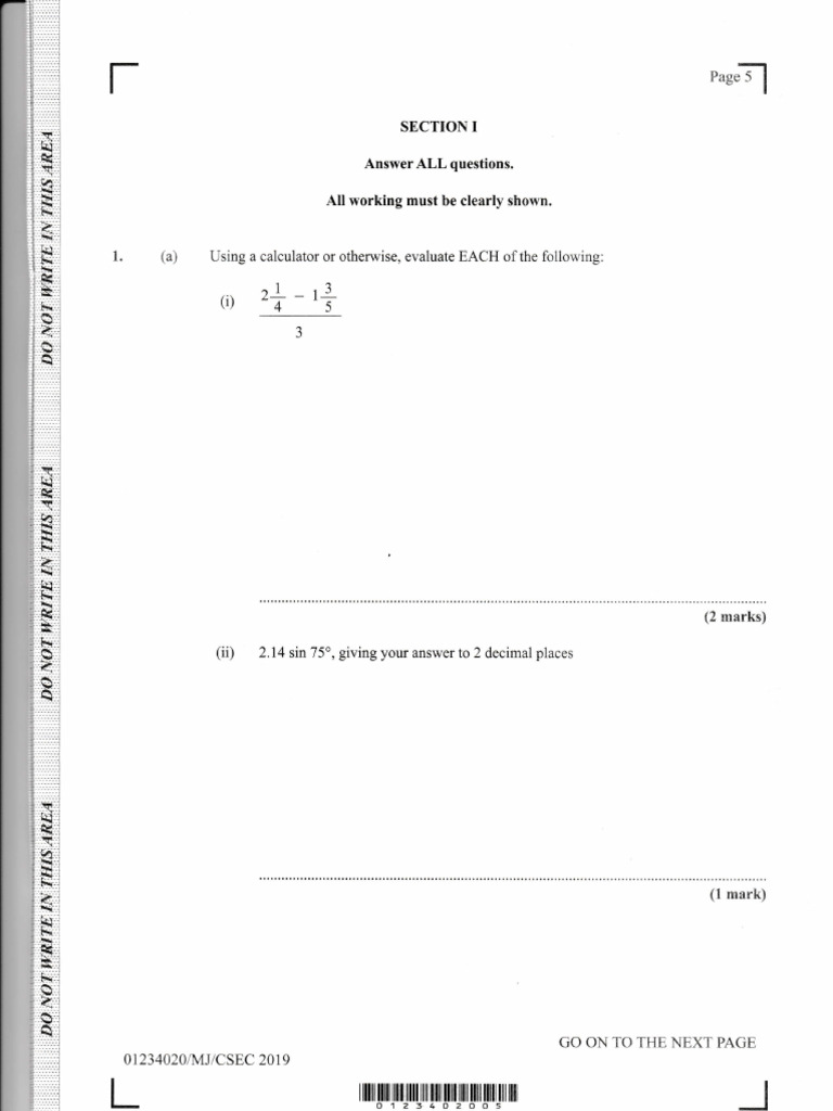CSEC June 2019 Mathematics P2 | PDF | Mathematics | Elementary Mathematics CSEC June 2019 Mathematics P2 | PDF | Mathematics | Elementary Mathematics