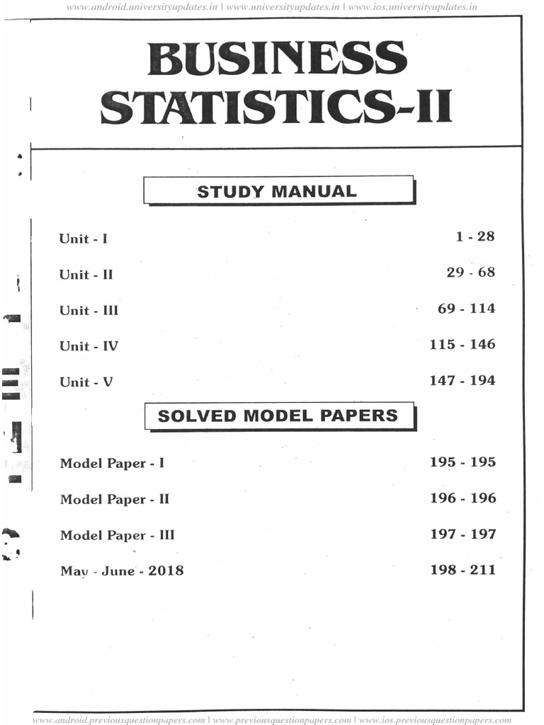Business Statistics 4th Sem Resources | PDF