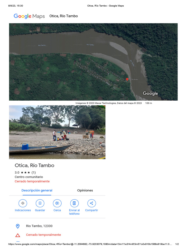 Otica, Río Tambo - Google Maps | PDF