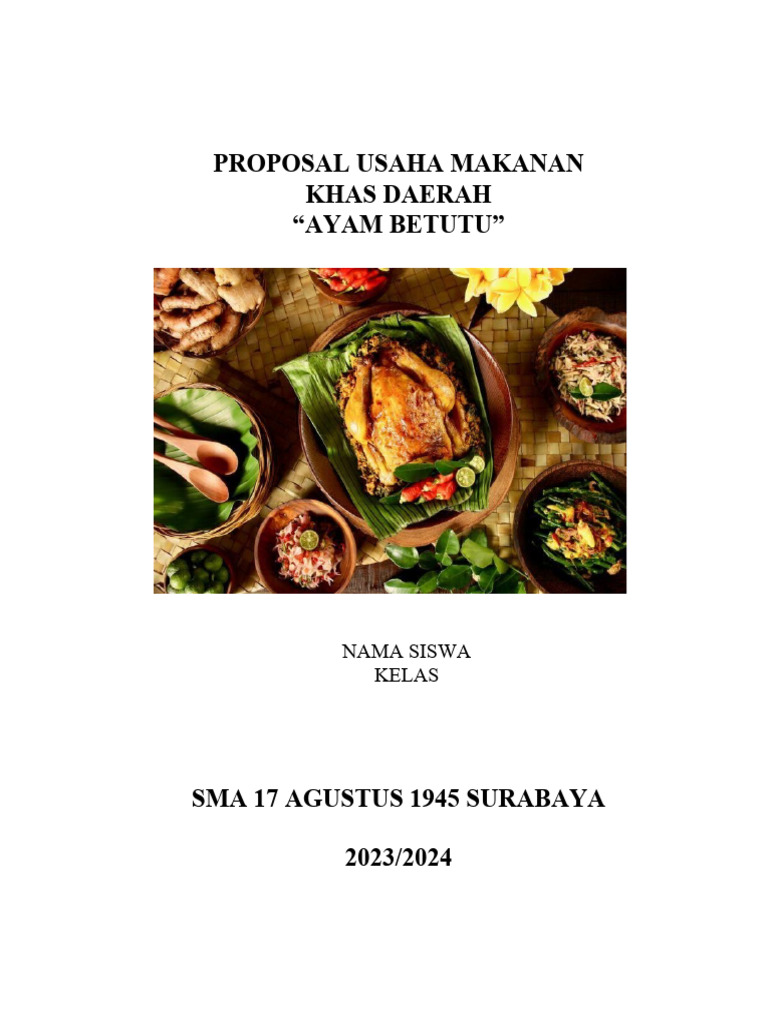 Contoh Proposal Kewirausahaan | PDF