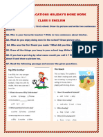 Class 2 Holiday Homework | PDF