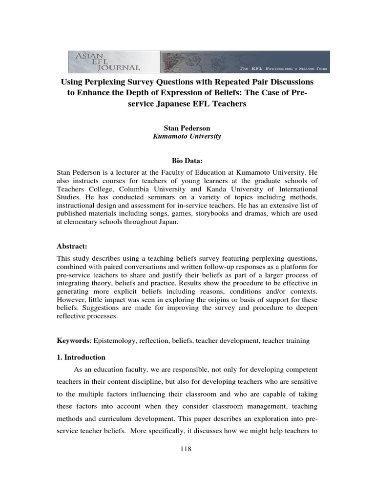 Using Perplexing Survey Questions With Repeated Pair Discussions To ...
