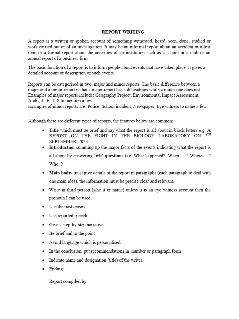 Report Writing | PDF