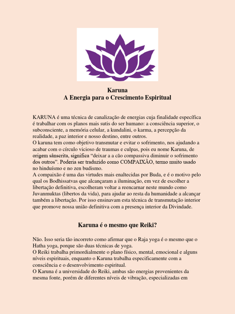 APOSTILA KARUNA 1 - ORIGINAL Formatada | PDF | Amor | Pensamento