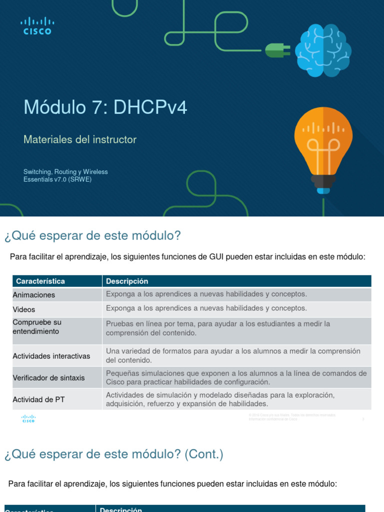DHCP SRWE Module 7 | PDF | Dirección IP | Enrutador (Computación)