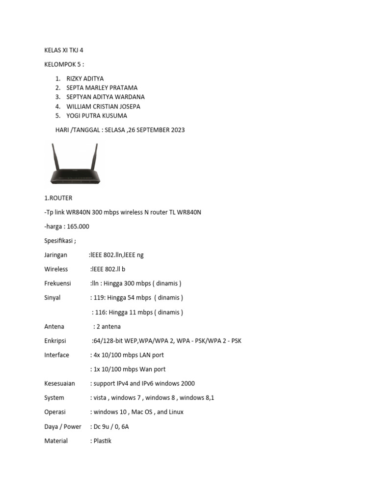 Kelas Xi TKJ 4 Kelompok 5 | PDF | Computing | Communications Protocols Kelas Xi TKJ 4 Kelompok 5 | PDF | Computing | Communications Protocols