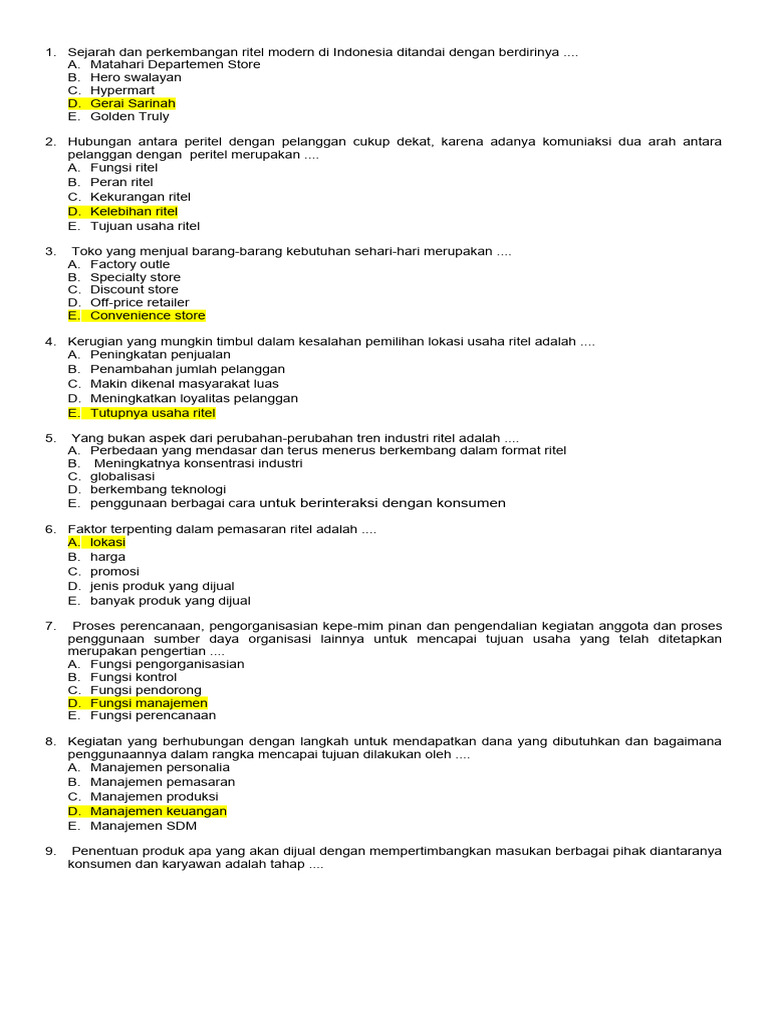 SOAL PBR Kls Xi Latihan-1 | PDF