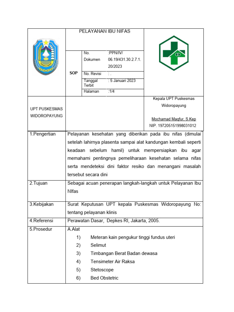 No. Dokumen:PPN/IV/ 06.19/431.30.2.7.1. 20/2023 No. Revisi: - Tanggal ...
