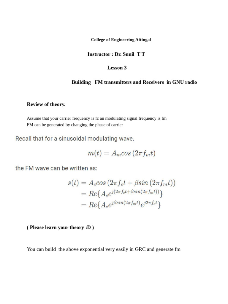 GRC FM Tutorial | Download Free PDF | Frequency Modulation | Modulation