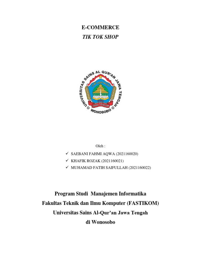 E - Commerce Tik Tok Shop | PDF