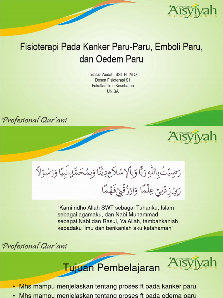 Fisioterapi untuk Kanker dan Emboli Paru | PDF