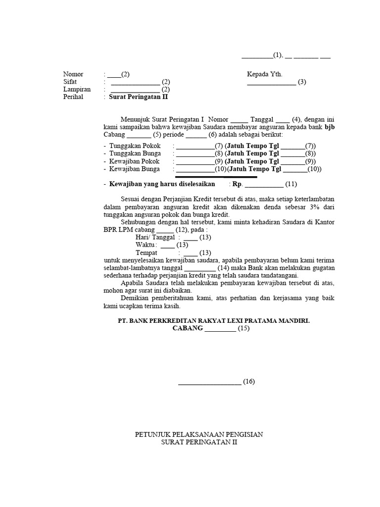 Lampiran 14a - Surat Peringatan II | PDF